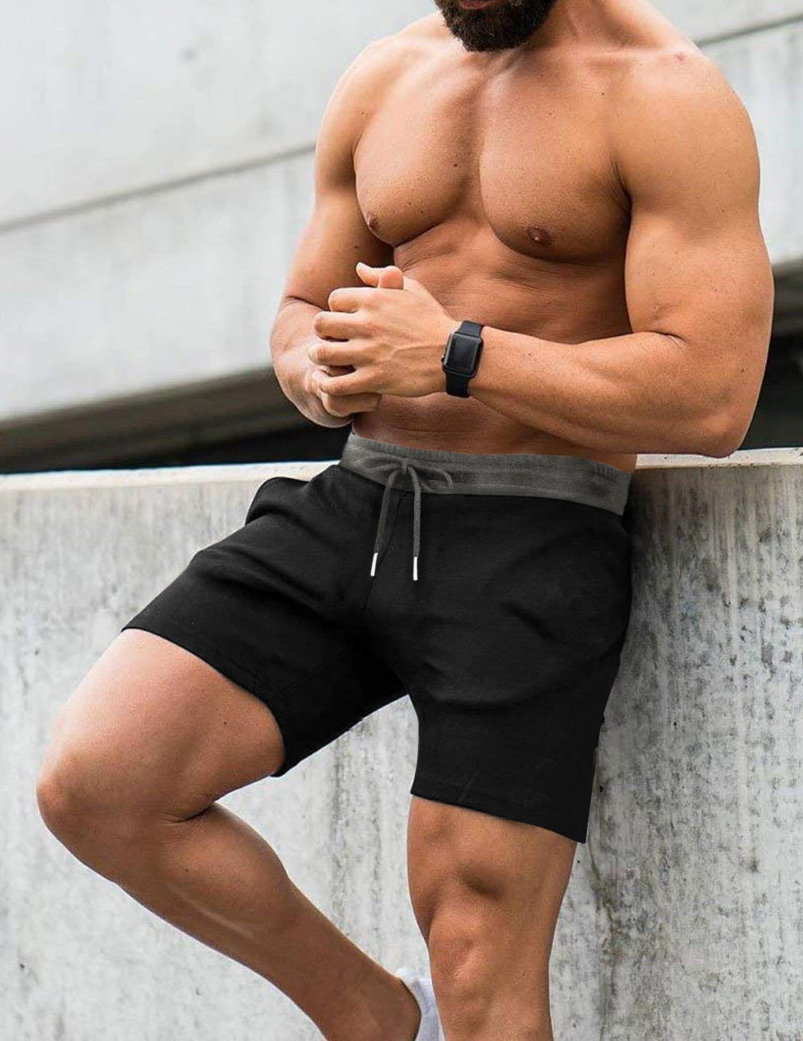 COOFANDY Shorts for Men Running Shorts Gym Athletic Workout Shorts for Men with Pockets Black
