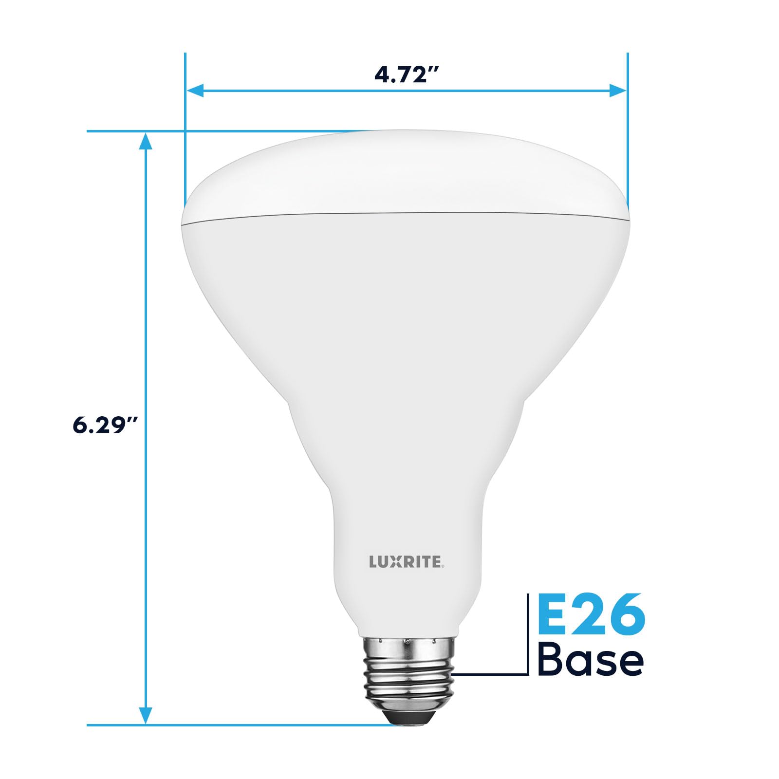 Luxrite BR40 LED Light Bulbs, 85W Equivalent, 3500K Natural White, Dimmable, 1100 Lumens, LED Flood Light Bulb, 13W, E26 Medium Base, Indoor/Outdoor - Perfect for Office and Recessed Lighting (6 Pack)