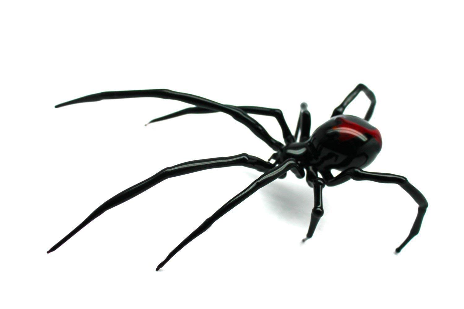 Glass black Widow Figurine Blown Glass Spider hand blown glasses BLACK WIDOW