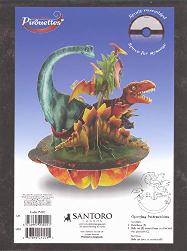 Santoro Pirouettes Jurassic Dinosaurs 3D Pop Up Card