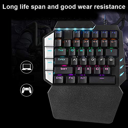 One-Handed Gaming Keyboard, 38 Keys Mechanical Numpad with LED Backlit, Gaming Keypad for PC Gamer, Wired USB Numeric Keypad, Portable Mini Number Pad