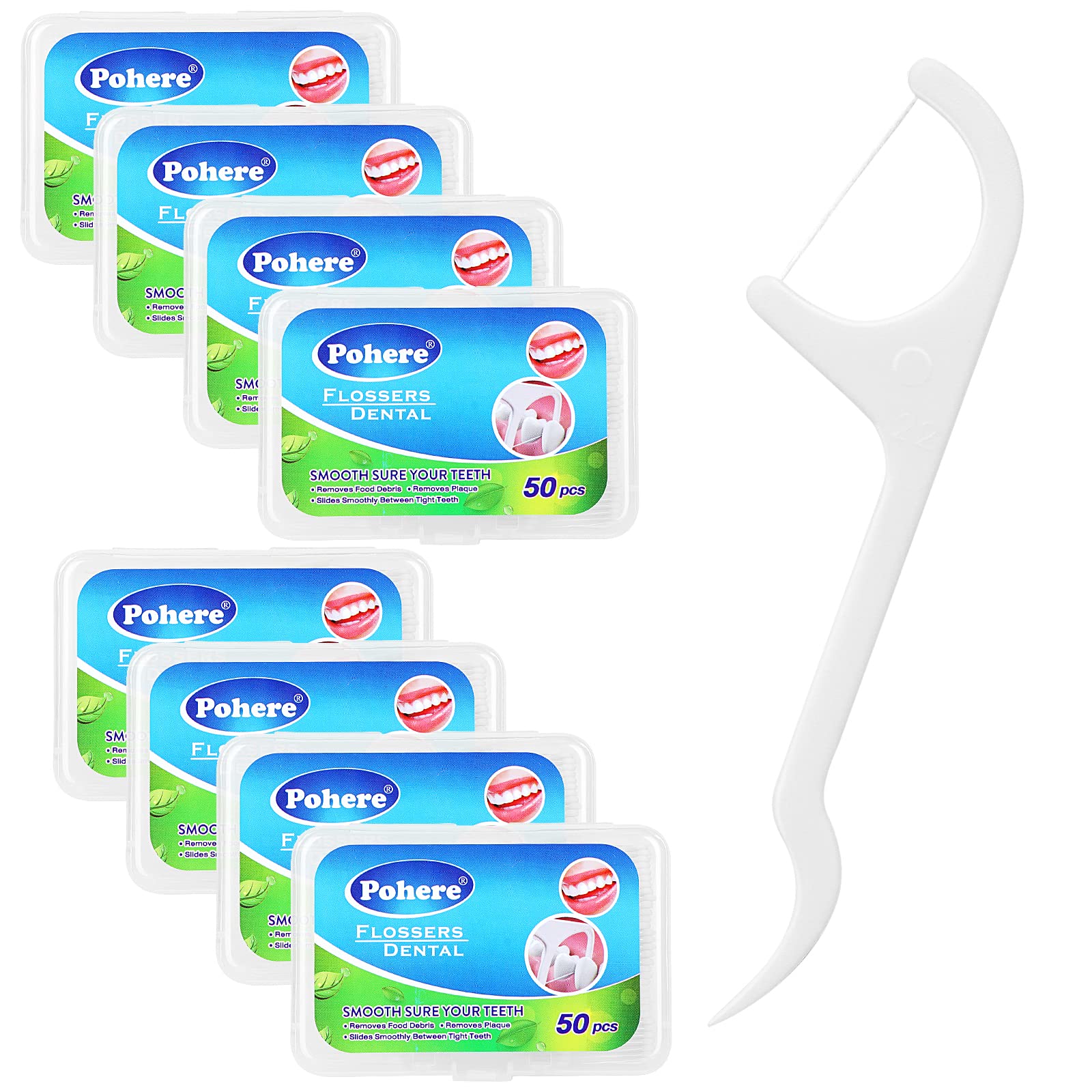 Dental Floss Picks High Toughness Professional Toothpicks Sticks, Pack of 8 (400 pcs)