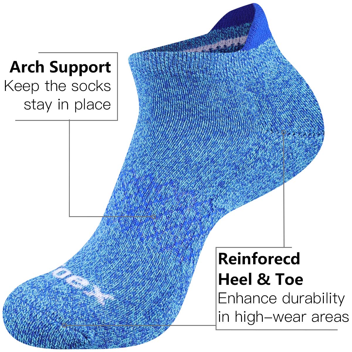 Comfoex Womens Ankle Socks 6/7 Pairs Cushioned Athletic Running Socks with Tab