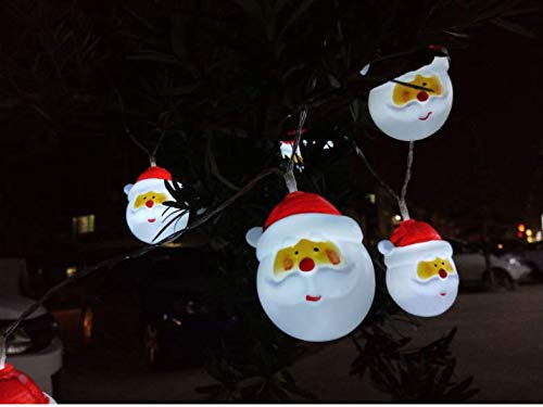 Santa Claus Shape String Lights, Indoor & Outdoor Christmas Tree Patio Gardens Home Party Decoration (1.5M, White)