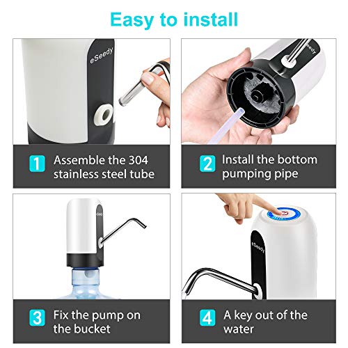 eSeedy Water Dispenser, Automatic Electric Drinking Water Pump for 5 Gallon Water Bottle and Water Jugs