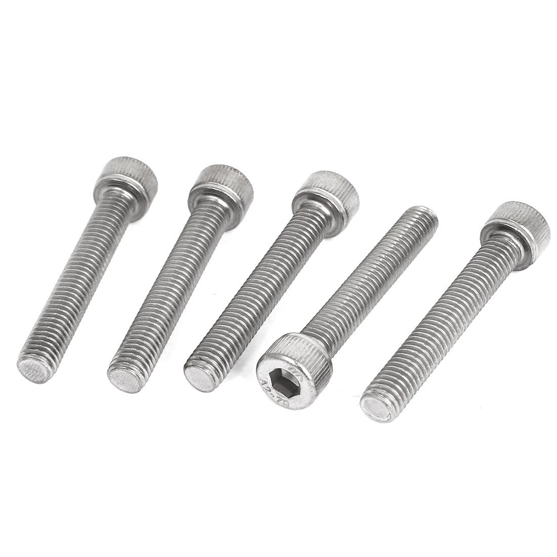 uxcell® M8 x 50mm Threaded Stainless Steel Hex Socket Head Cap Screws 5 Pcs