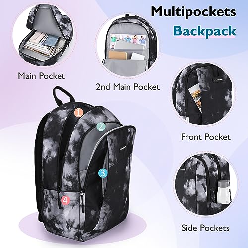 mommore Lightweight School Backpack Large Book Bag for Middle School Water Resistant Schoolbag Travel Backpacks for Girls, Boys