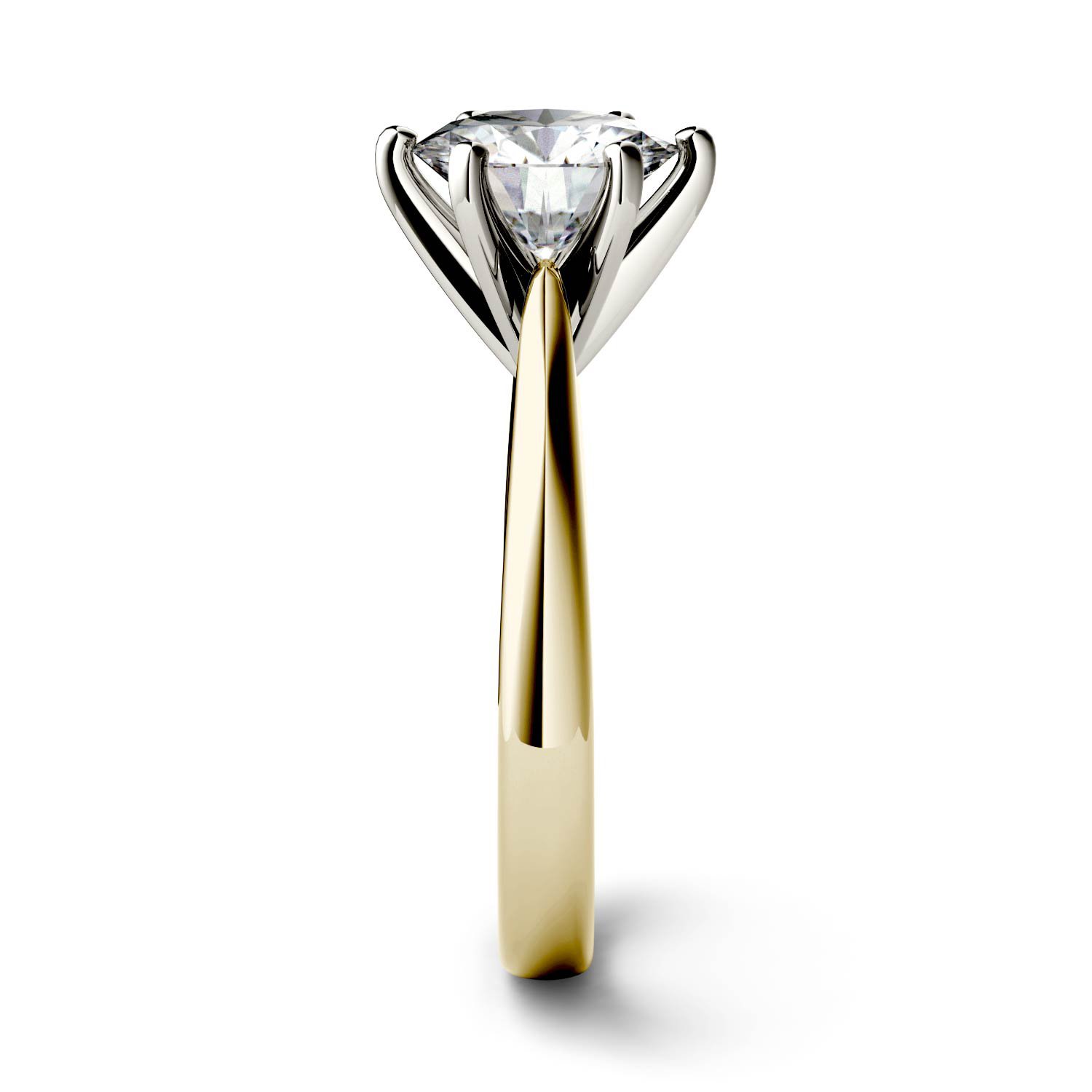 Charles & Colvard Forever One 8mm Round Cut Moissanite Engagement Ring for Women | 1.9 cttw DEW | Lab Grown | Solid 14K Yellow Gold | Size 7.5