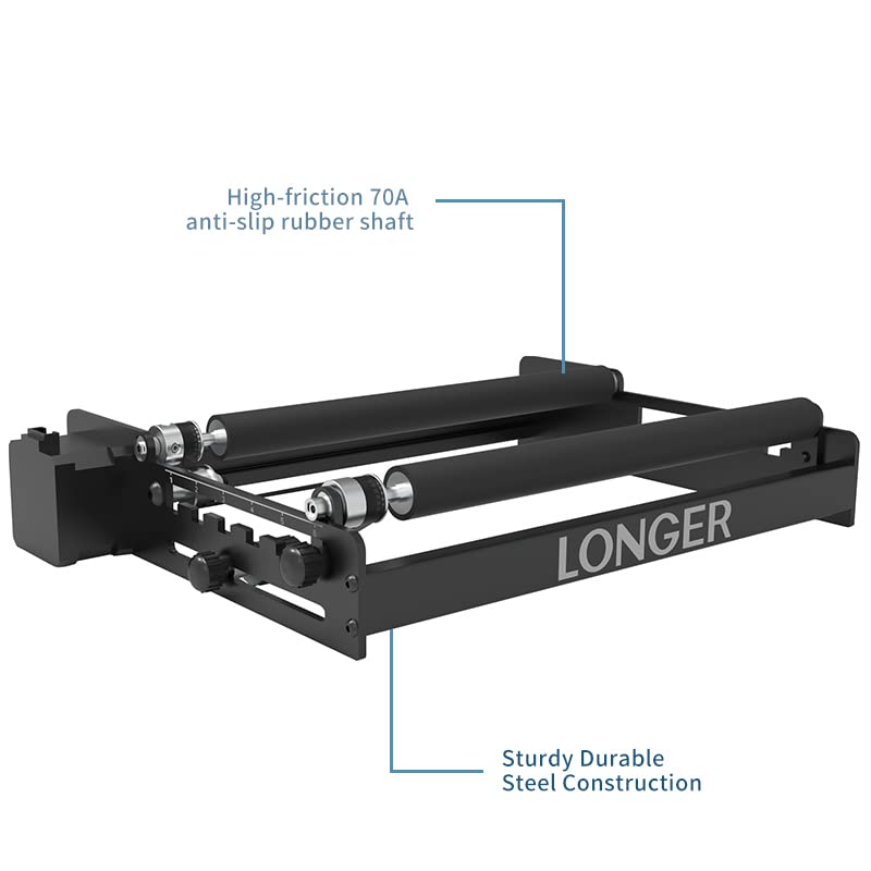 Longer Laser Engraver Rotary Roller, a Good Partner for Laser Engraving Machine, Y-axis Laser Engraver Attachment 360° Rotation, 6-100mm Engraving Space, Compatible with Other Brands of Engraver