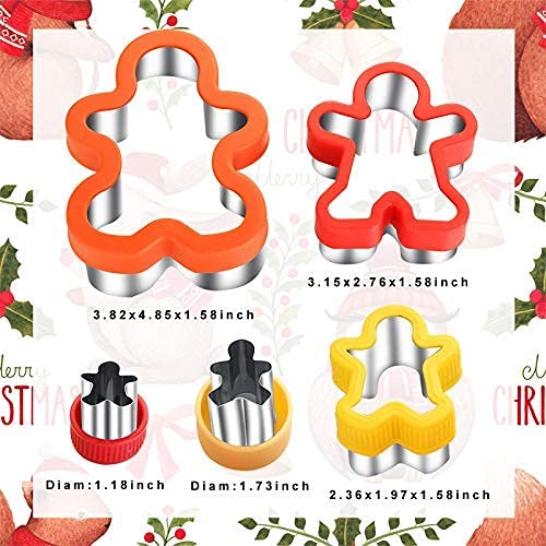 ETERSION Gingerbread Cookie Cutters 5 Pieces 5 Sizes 1" to 4.9" Gingerbread Man Cookie Cutter