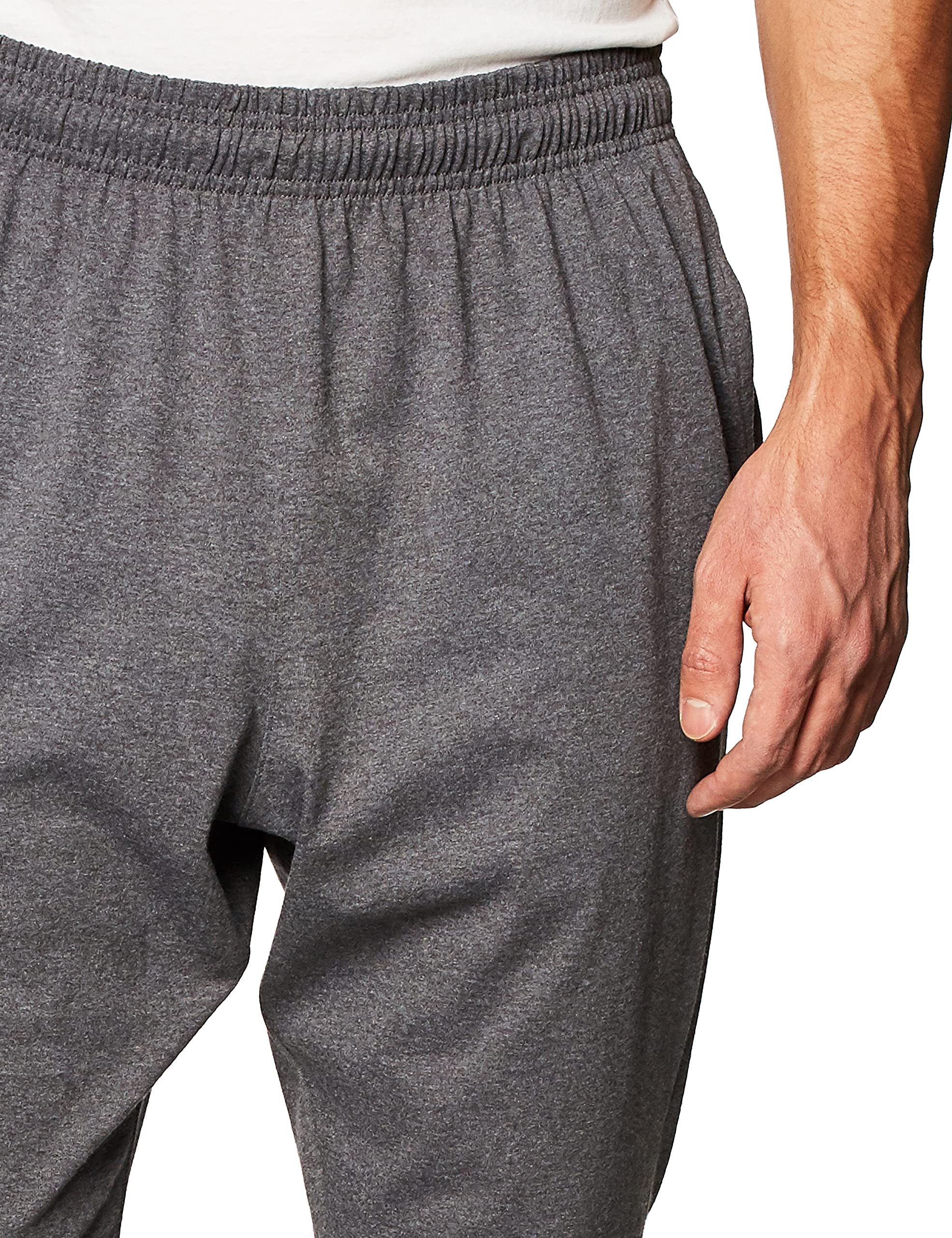 Champion Mens Joggers, Everyday Cotton, Lightweight Lounge Knit For Men, 31" Sweatpants, Granite Heather C Patch Logo, X-Large US