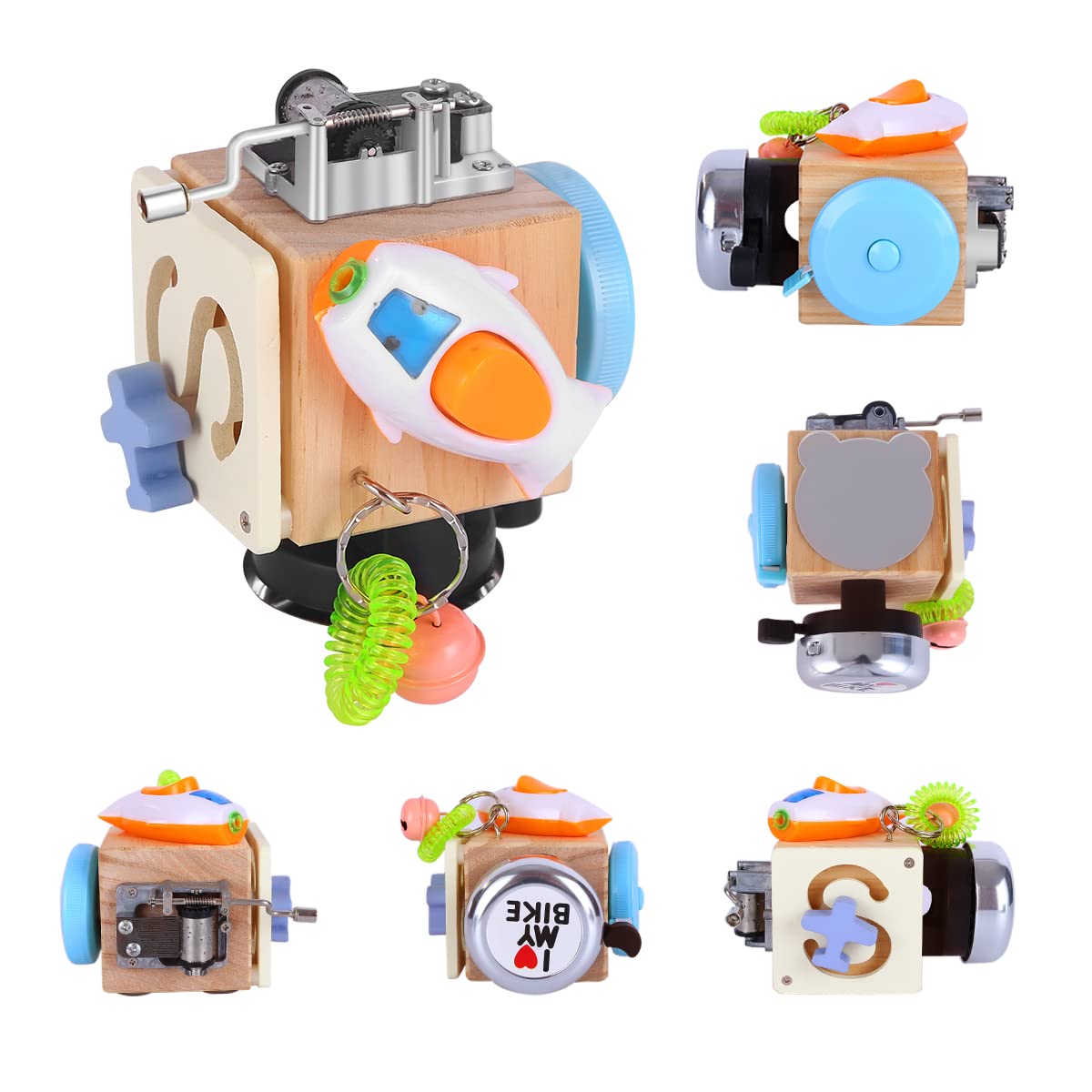 Toddler Travel Toys - Busy Cube for Toddler Travel Toys for Toddlers 1 2 3 Years Old Autism Sensory Toys Busy Activity Board Educational Learning Toys, Fidget Cube for Kids, 7 in 1 Activity Cube Set