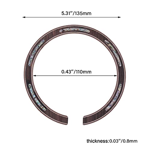 BQLZR Acoustic Guitar Rosette Decal Wood Rosewood Guitar Rosette Soundhole Three-Dimensional Pattern No viscosity