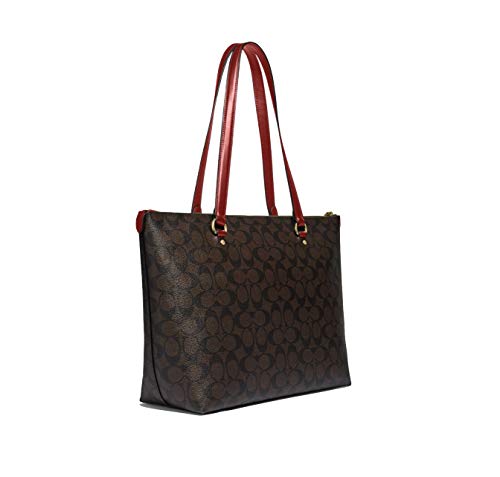 Coach Gallery Tote Shoulder Bag (IM/Brown 1941 Red)