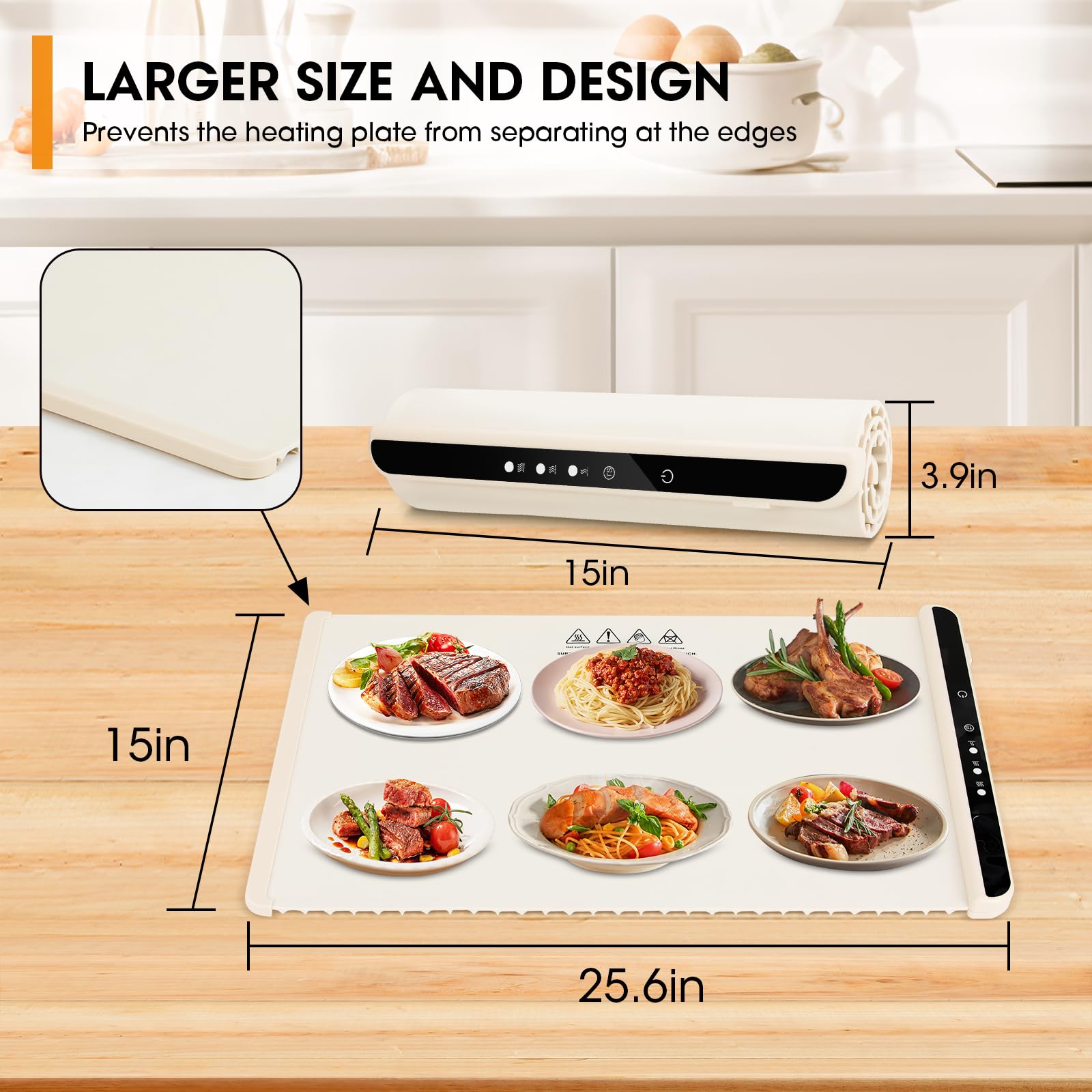 Electric Warming Tray -Warming Mat for Food, with 3 Temperature Settings,Auto Shut-Off -Food Warmers for Parties,Food Warming mat,for Party, for Thawi