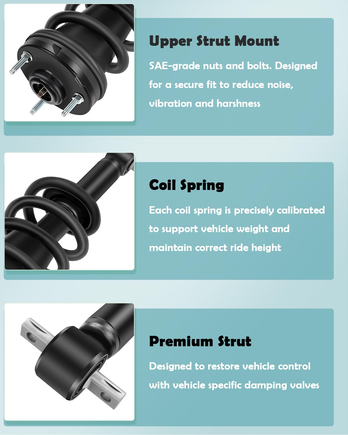 SCITOO Front Strut Coil Assembly Replacement 139105 Fit for Chevrolet, ESV/EXT, for Chevrolet, Avalanche, Tahoe Silverado, Suburban 1500 for GMC Sierra 1500, Yukon