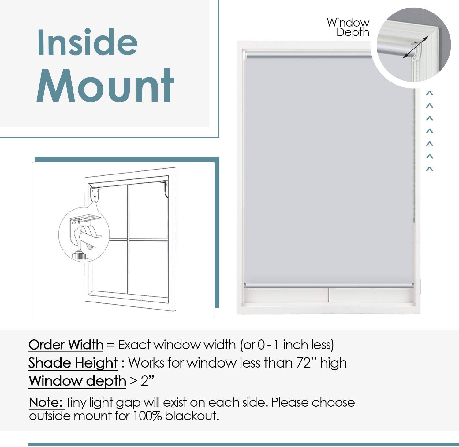 ChrisDowa Light Filtering Roller Shades, with 5% openness Solar Screen, Flame Retardant Fabric. Solar Semi Sheer Roller Blinds for Office and Home. Easy to Install.Off White,46" W x 72" H