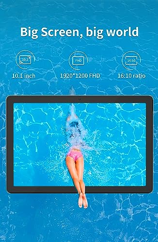 VNEIMQN 10 inch Tablet, Android 12 Tablet, 10.1”, 1080p Full HD, 8GB RAM/128GB ROM/8-Core CPU, 1TB Expand, 8000mAh, 5MP front/13MP Back Camera, WiFi 6, GPS, 1920 * 1200 Display, Bluetooth 5.0