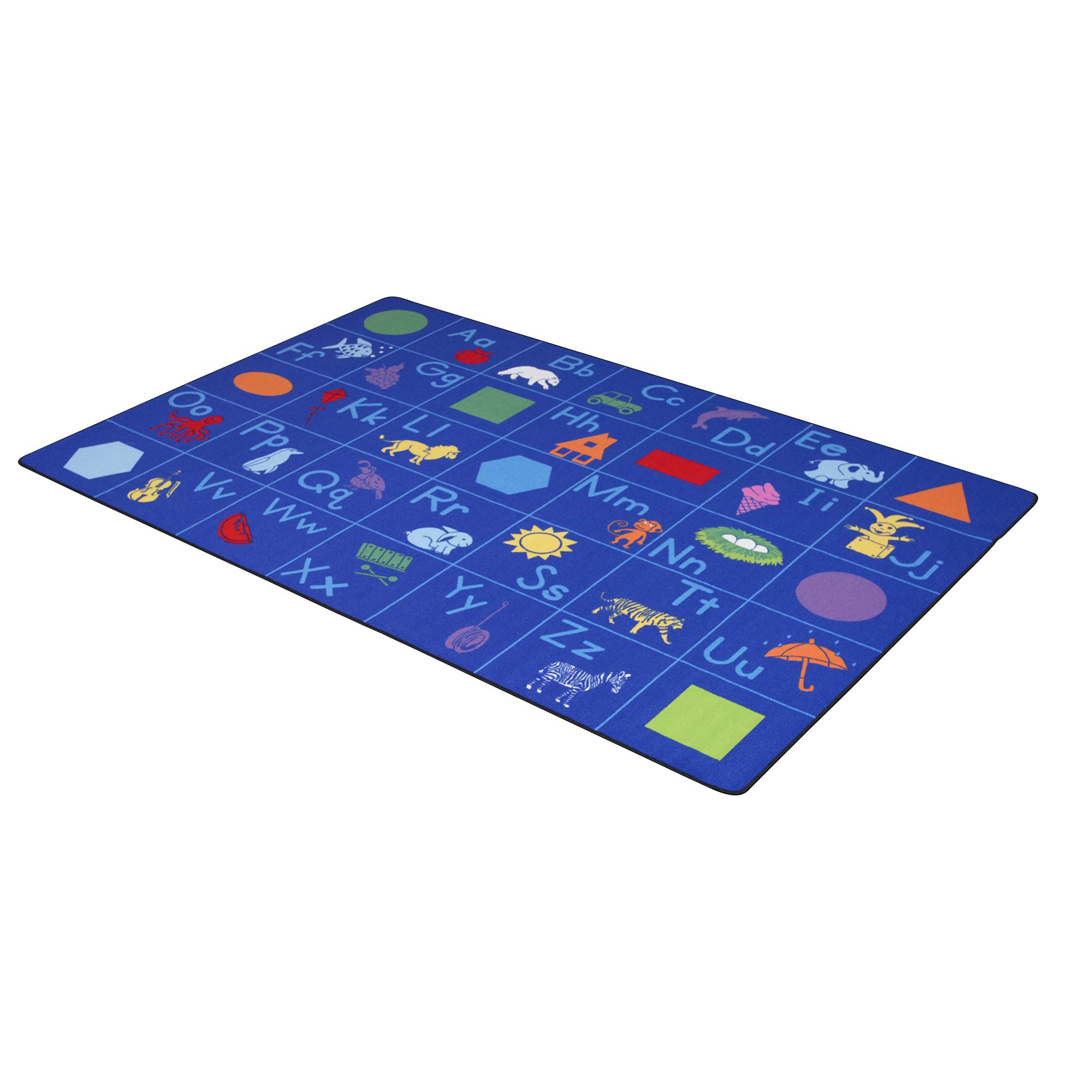 Children's Factory Learning Carpets MyValue 144"x96" Upper/Lower Case Alphabet Border Grid Rug, Preschool/Daycare/Classroom Carpet, Kids/Baby Playroom Décor, Multi, (LC7013)