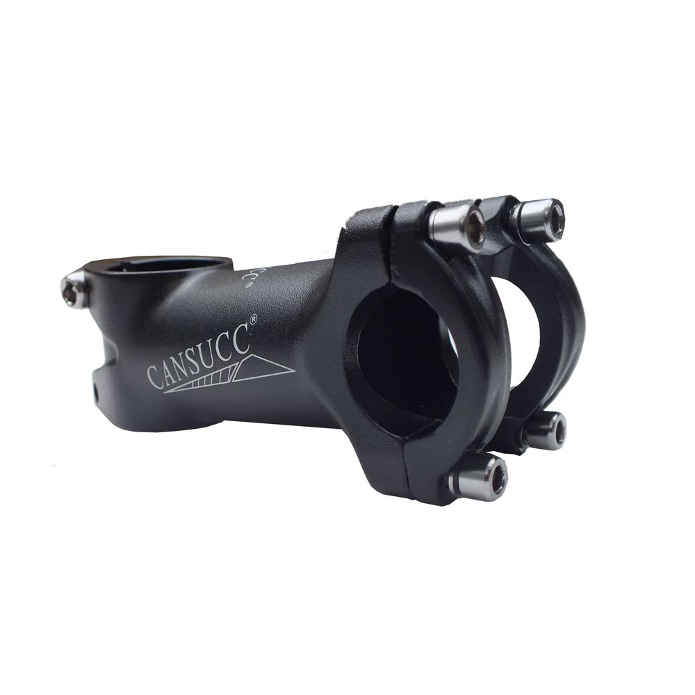 CANSUCC Aluminum Alloy Bike Stem, 25.4 Ć 60mm Mountain Bike Stem Bicycle Handlebar Stem Suitable for Bicycle, Road Bike, MTB Matt (Aluminum Alloy, Adjustable, Black)