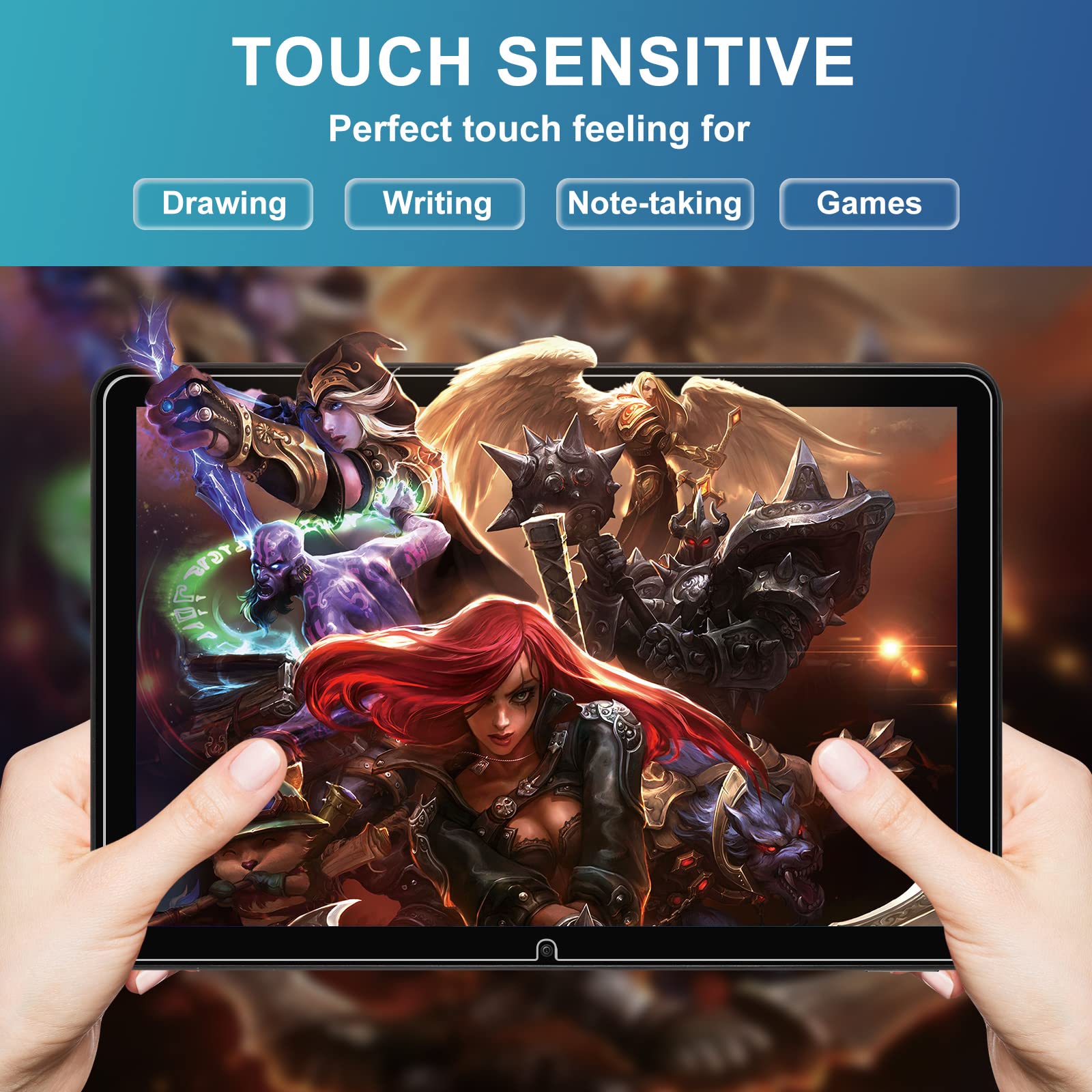 DMLuna [2-Pack] Screen Protector Compatible with TCL Tab 10 5G 10.1" (Model: 9183W 2022 Release), HD Tempered Glass Anti-Fingerprints Bubble-Free Easy Installation 9H Hardness