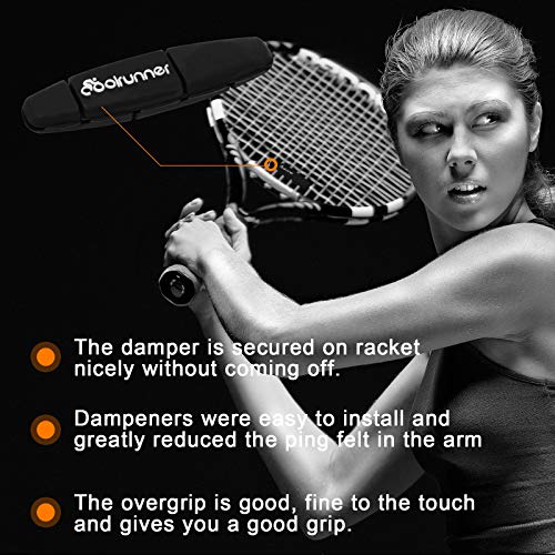 Coolrunner Tennis Dampener, 2 pcs Tennis Vibration Dampeners Black Tennis Racket Dampeners, Tennis String Shock Absorbers Soft and Durable