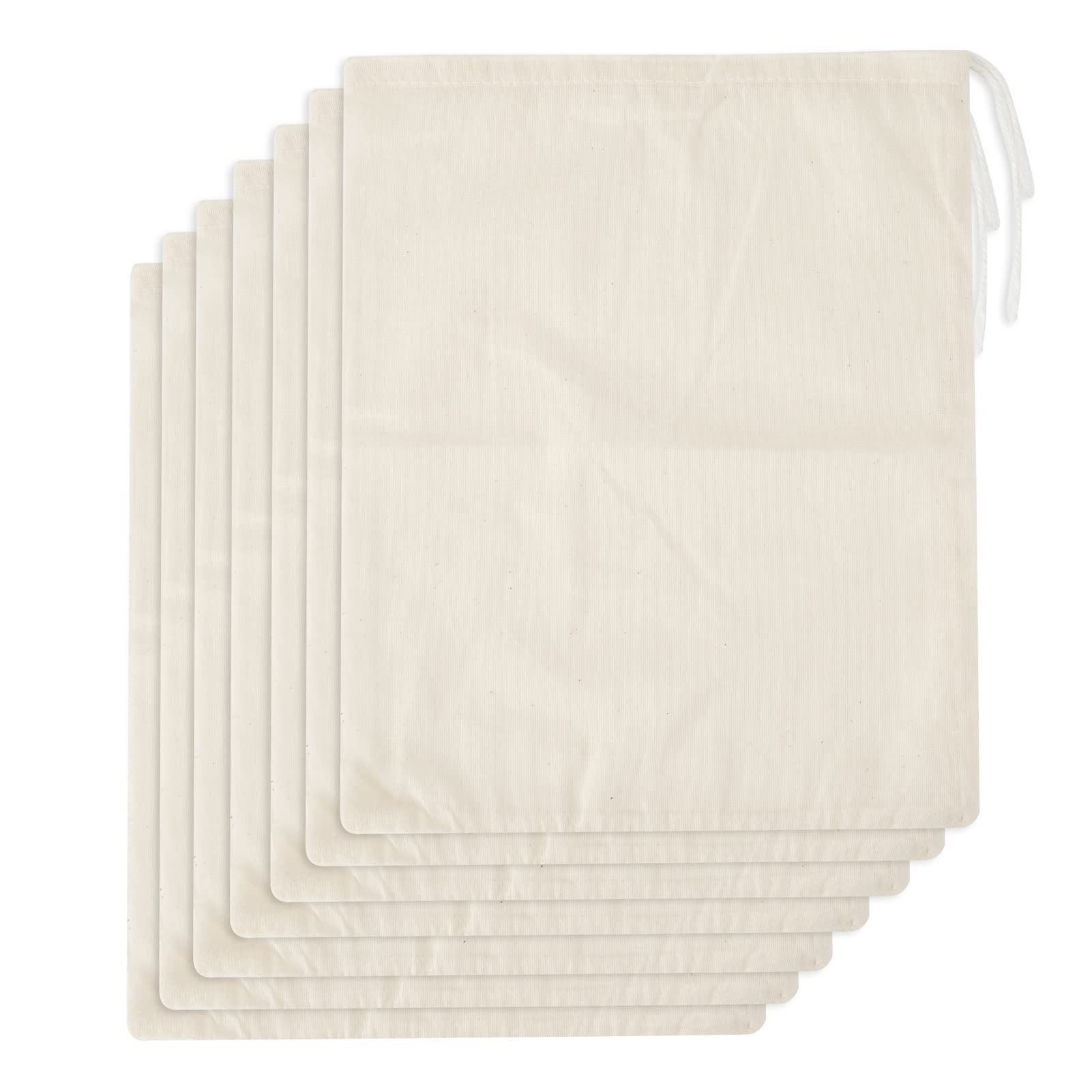 FOCCIUP 10 Pcs 8x10 Inches Reusable Muslin Bags with Drawstrings Cotton Sachet Bags for Jewelry Party Favors