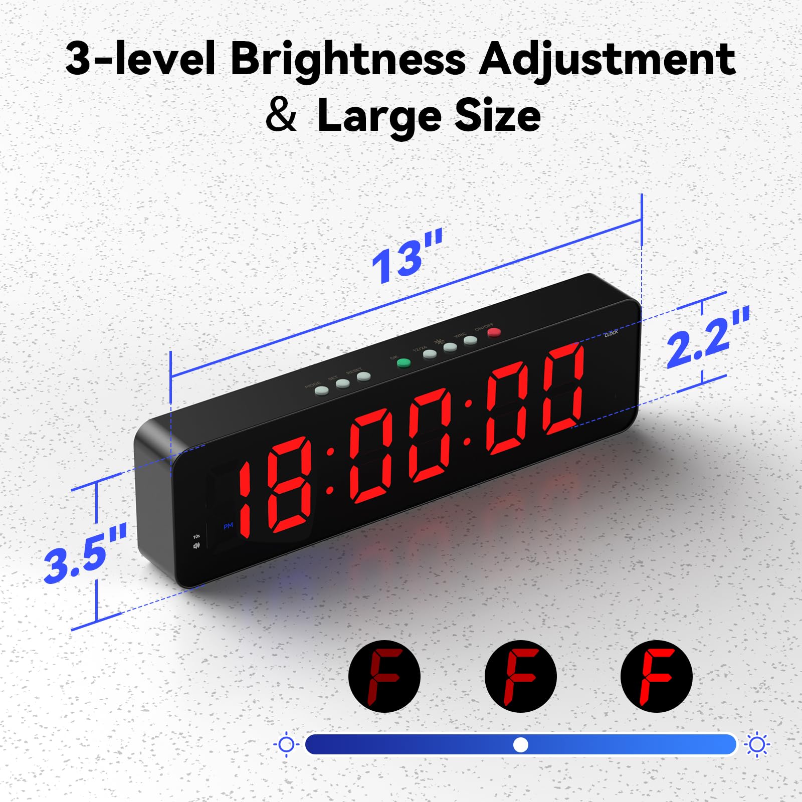 Seesii Gym Timer,LED Workout Colck Count Down/Up Clock,11.5" x 4" Ultra-Clear Digital Display, Power Bank Compatible with Workout Metal Stopwatch, Multi-Scenes with Remote