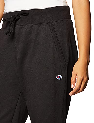 Champion womens Powerblend Joggers, C Logo Sweatpants, Black, Large US