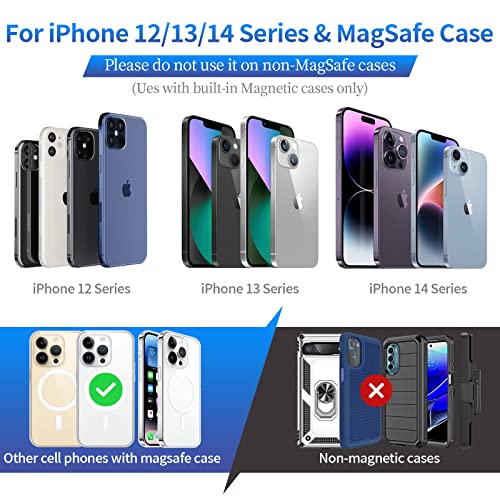 Senose Magnetic Wallet Compatible for Magsafe, Phone Wallet Card Holder Compatible for iPhone 14 Pro Max/14 Pro/14 Plus/14/13 Pro max/13 Pro/13/12 Pro Max/12 Pro/12, Mag Safe Case (Black)