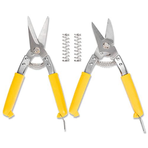 Goat Hoof Trimming Shears - 2 Pack Foot Rot Nail Clippers for Sheep Alpaca Lamb Pig Hooves Multiuse Carbon Steel Shrub Trimmer with Stronger 2 Pcs Spring Load