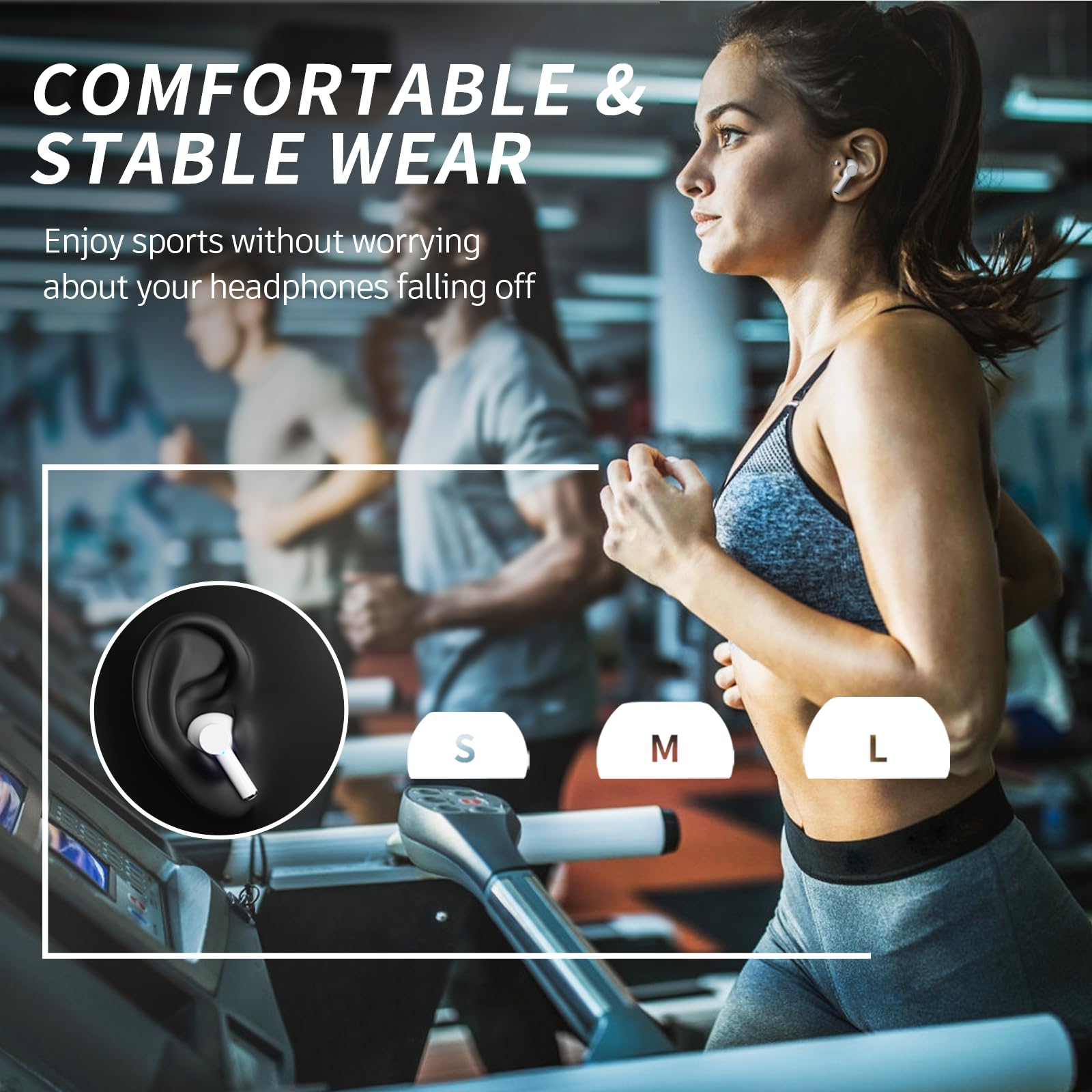 Carego Wireless Ear Buds Bluetooth Earbuds, 60H Playtime LED Power Display, Bluetooth 5.3 Headphone with Mic, Noise Cancellation Stereo Sound, IPX5 Earphone for iPhone/Samsung/Android/iOS, Y42 PRO-C