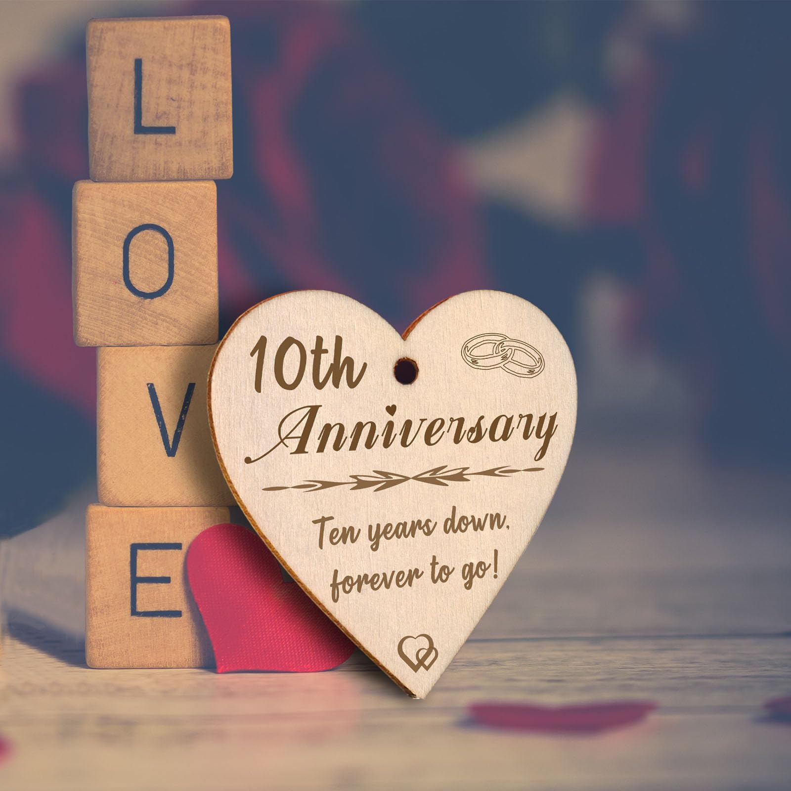 EYITUPC 10 Year Anniversary Picture Frame Gifts for Wife, 10th Wedding Anniversary Frame for Her Couples, Display Two 4x6 Inch