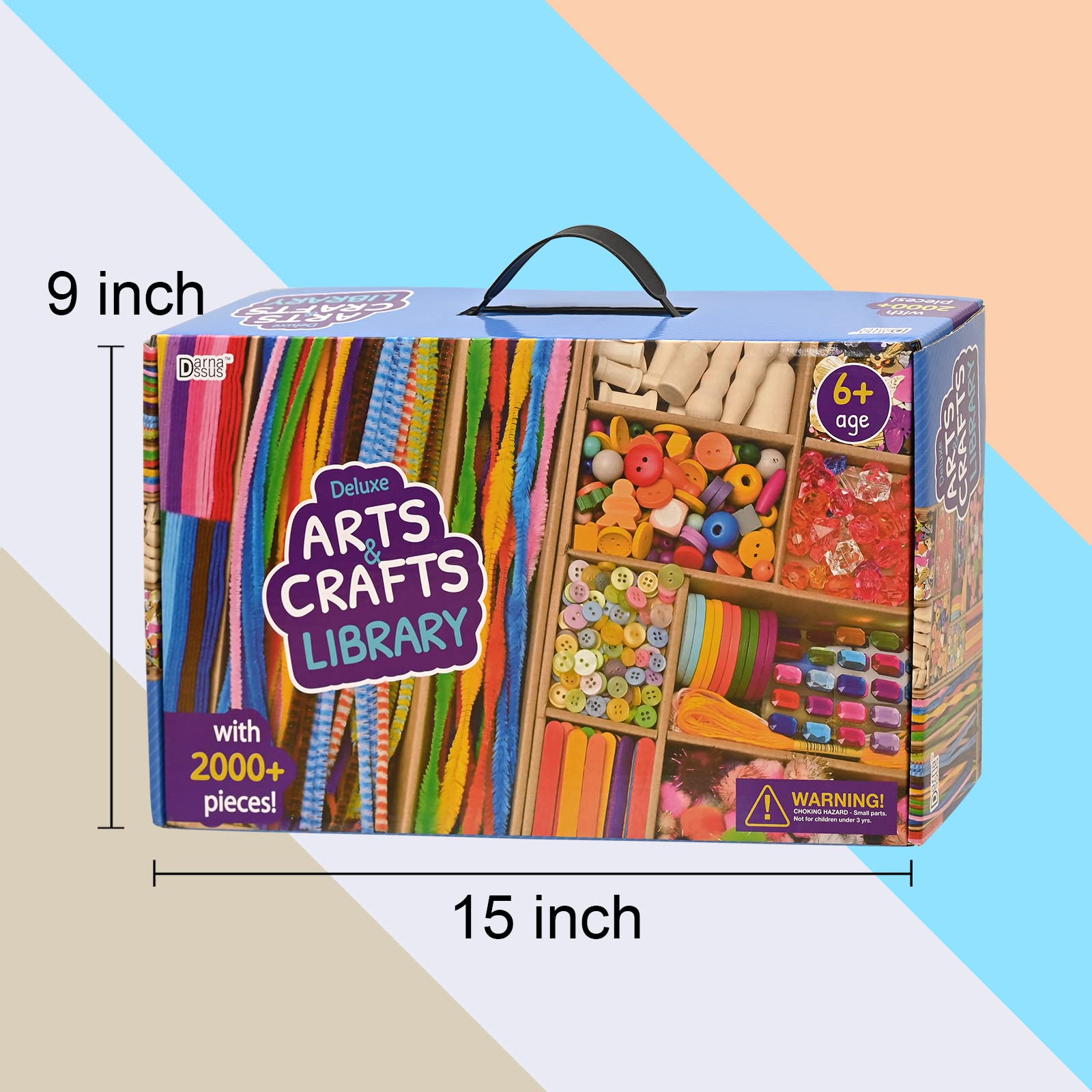 Darnassus 2000+ Craft Kit Library, Crafts Vault Supplies, Arts & Crafts Kit, Crafting Set Kits, Science Kits & Toys, Creative Set, Mega Art & Craft Materials Kit Box for Kids Ages 6-12 Gift