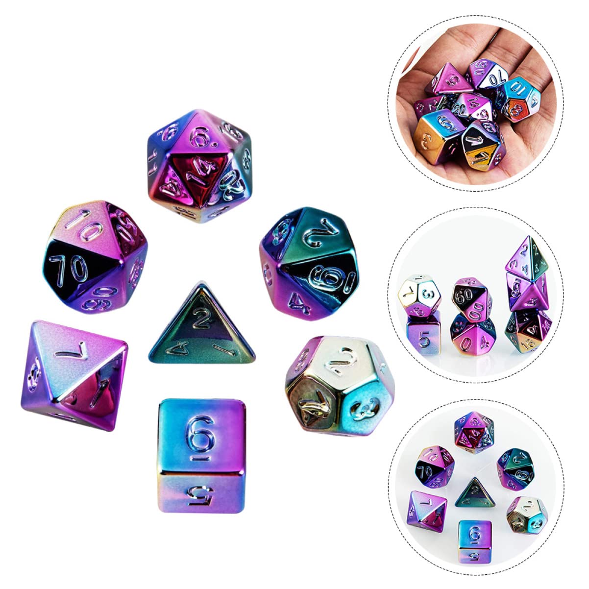 Desktop Toys 7pcs Polyhedral Dice polyhedral dice RPG dice Math dice Set Tabletop Roleplaying Educational Dice