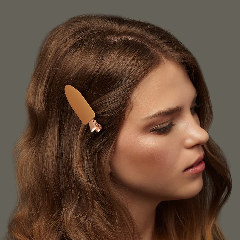 minihope 12 pieces No Bend Hair Clips, No Crease Curl Pin Clips for Makeup Application,2022 style, non-slip.Hair won't get caught between plastic attached to metal. (Morandi)…
