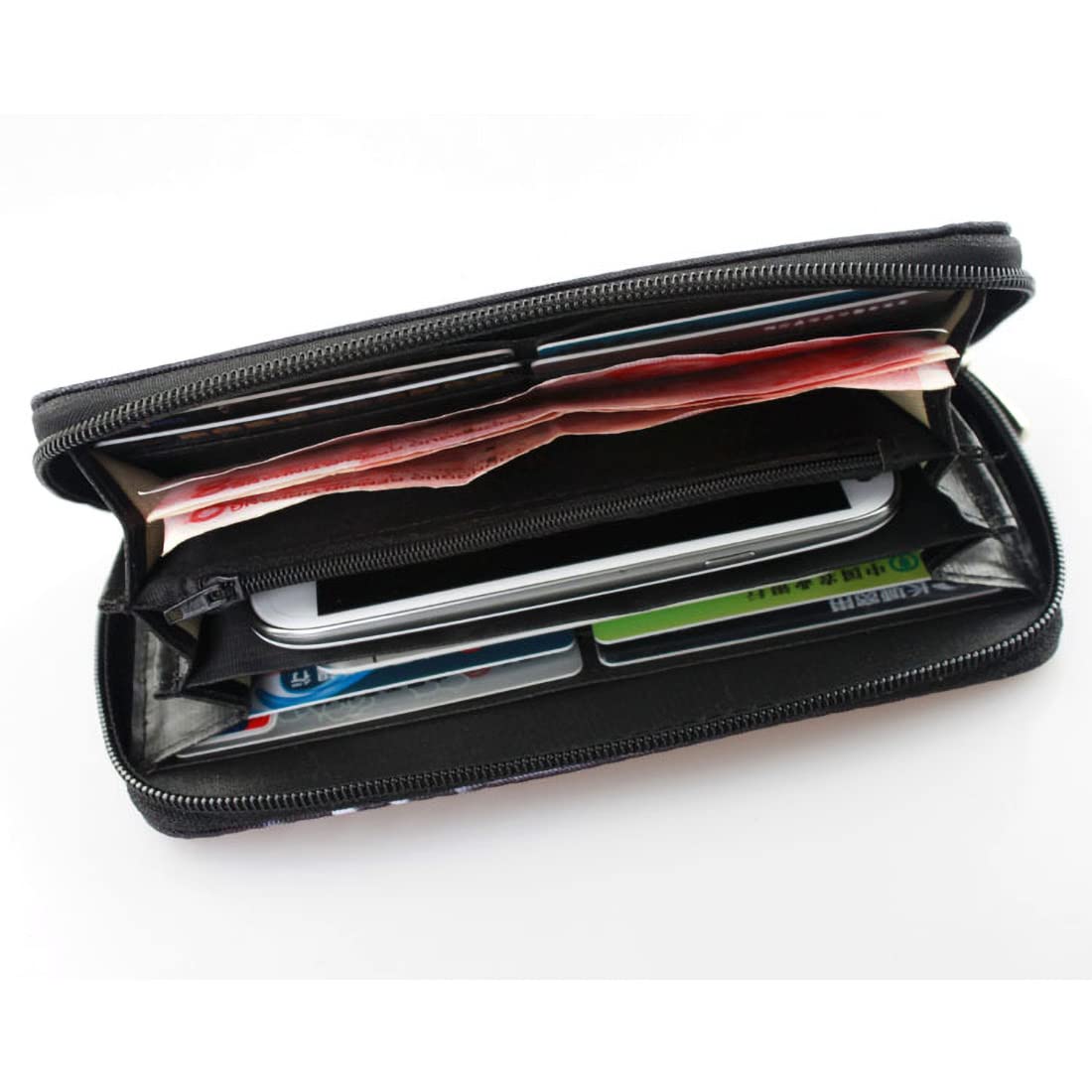 ECTOZ for Genshin Impact Wallet Zipper Long Pu Printing Wallet Hu Tao Game Peripheral Youth Clutch Bag Credit Card Bag