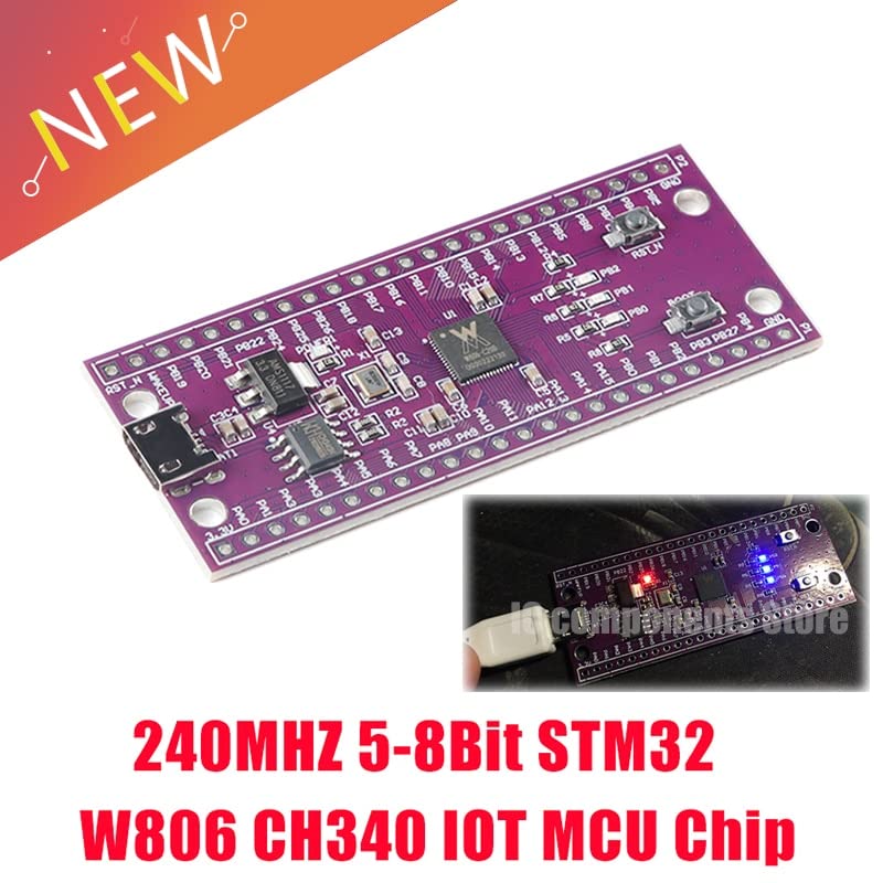 DNNAM W806 Microcontroller 240MHZ 5-8Bit STM32 Development Board CH340 IoT MCU Chip CDK Development Environment Low Power IOT (Color: W806 chip)