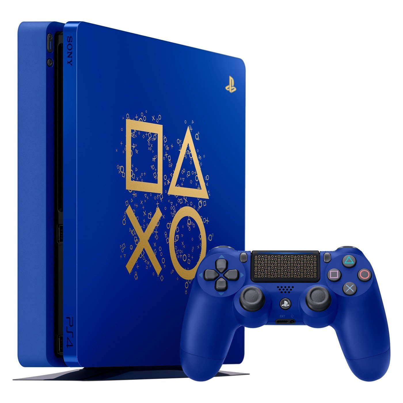 Playstation 4 Slim 2TB SSD Limited Edition Days of Play Blue Console with Controller Bundle Enhanced with Fast Solid State Drive (Renewed)