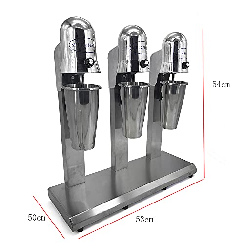 SNKOURIN Commercial Milkshake Maker,3 Heads Stainless Steel Beverage Blender Ice Cream Maker with 800ml Blender Cup for Restaurant Cafe Bar