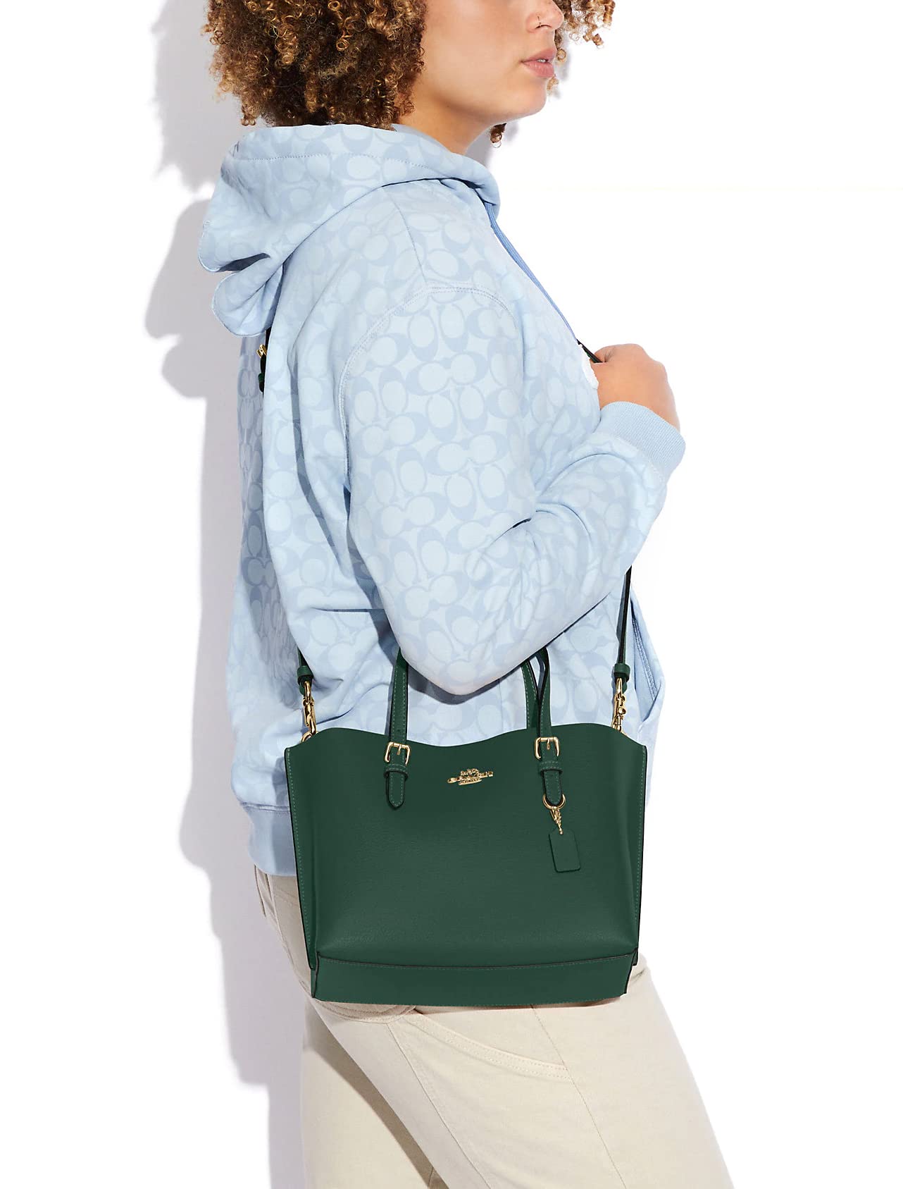 COACH Leather Mollie Tote 25, Everglade