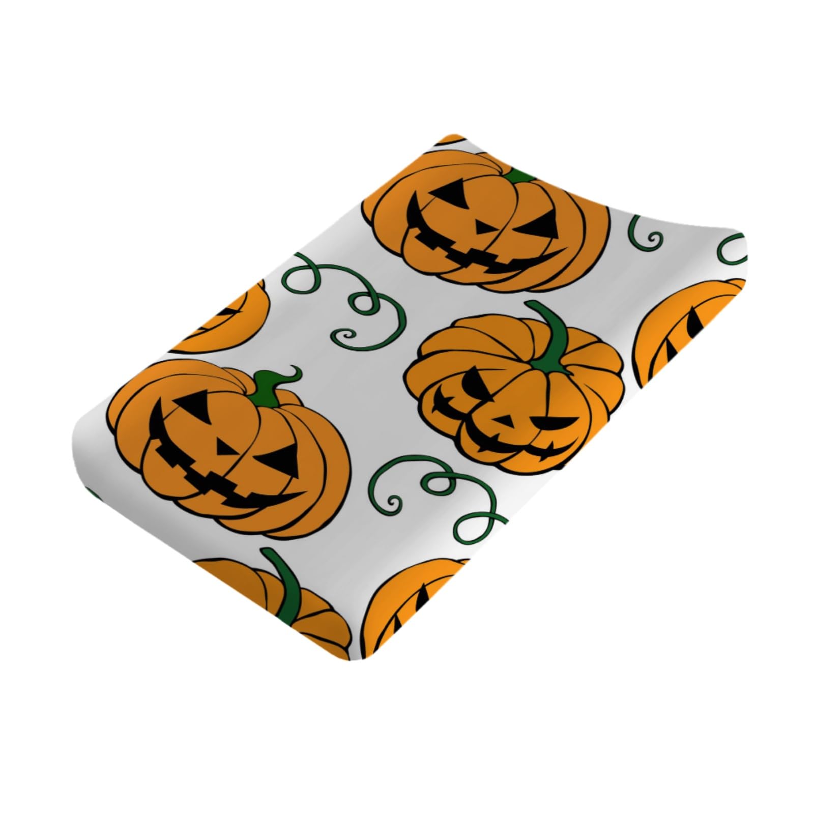 Changing Pad Cover for Baby 1 Pack Halloween Pumpkin(2) Soft Unisex Diaper Change Table Sheets | Fit 32"x16" Contoured Pad | Cradle Sheets