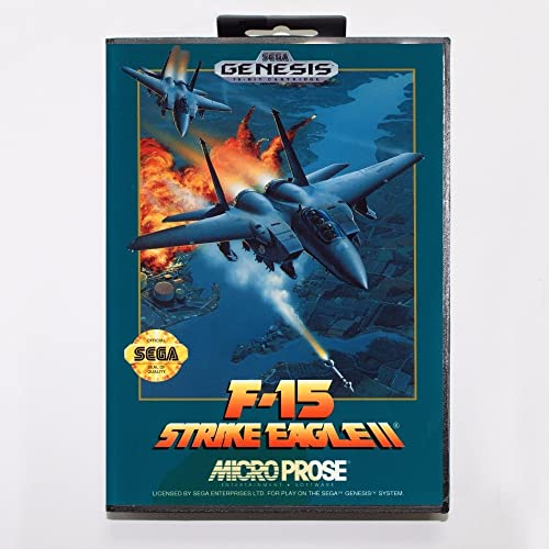 F-15 Strike Eagle II Game Cartridge 16 Bit MD Game Card With Retail Box For Sega Mega Drive For Genesis (Black)