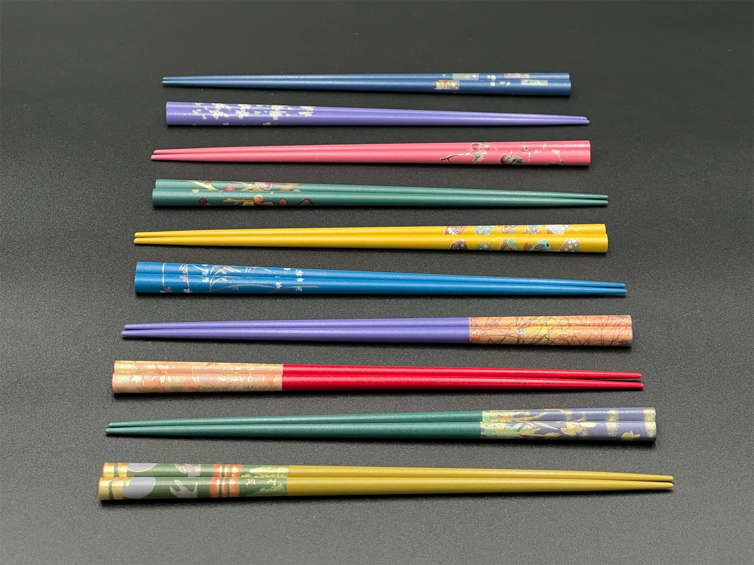 Chopsticks reusable Made in Japan ishida 10Pairs Black pasted box ((Japanese Beauty・23cm 9.0inch))