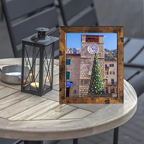 SESEAT 8x10 Picture Frame Wood Brown, Photo Frame for Wall Mounting or Tabletop, 1 Pack