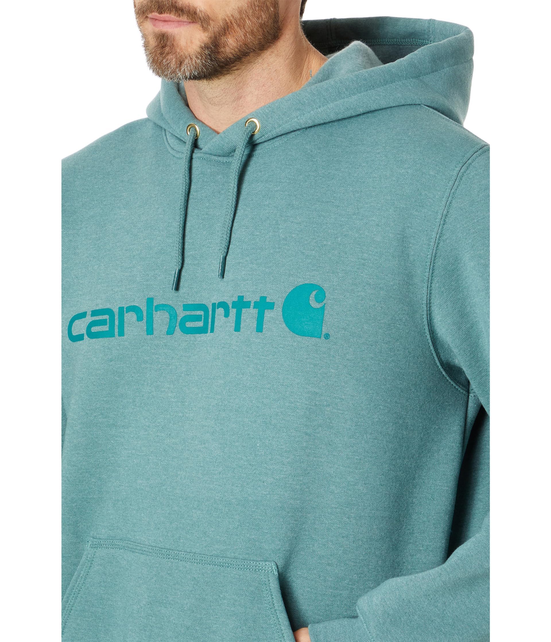 Carhartt Men's Loose Fit Midweight Logo Graphic Sweatshirt, Sea Pine Heather