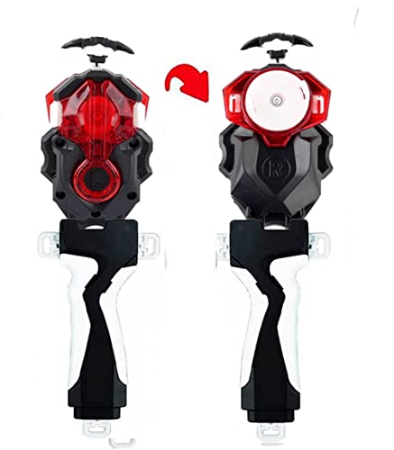 Lr Launcher Grip Bay Blades Toy Bey Battling Tops Burst Game B-184 Left Right String Launcher Booster DB B-191 Dangerous Belial All Might-2 Dynamite Battle Starter Set Gift for Boys (Black)