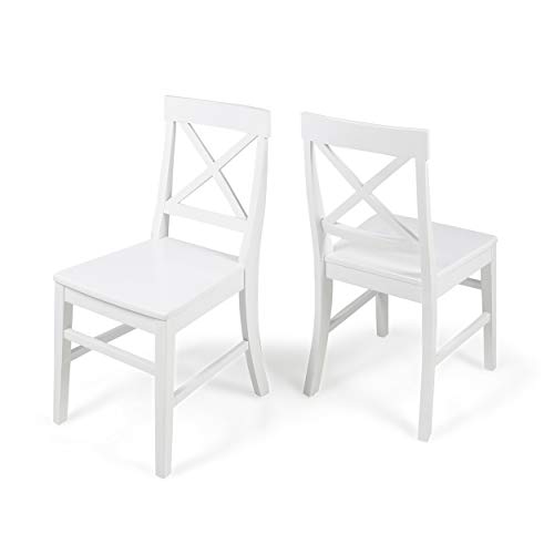 Christopher Knight Home Roshan Farmhouse Acacia Wood Dining Chairs, White