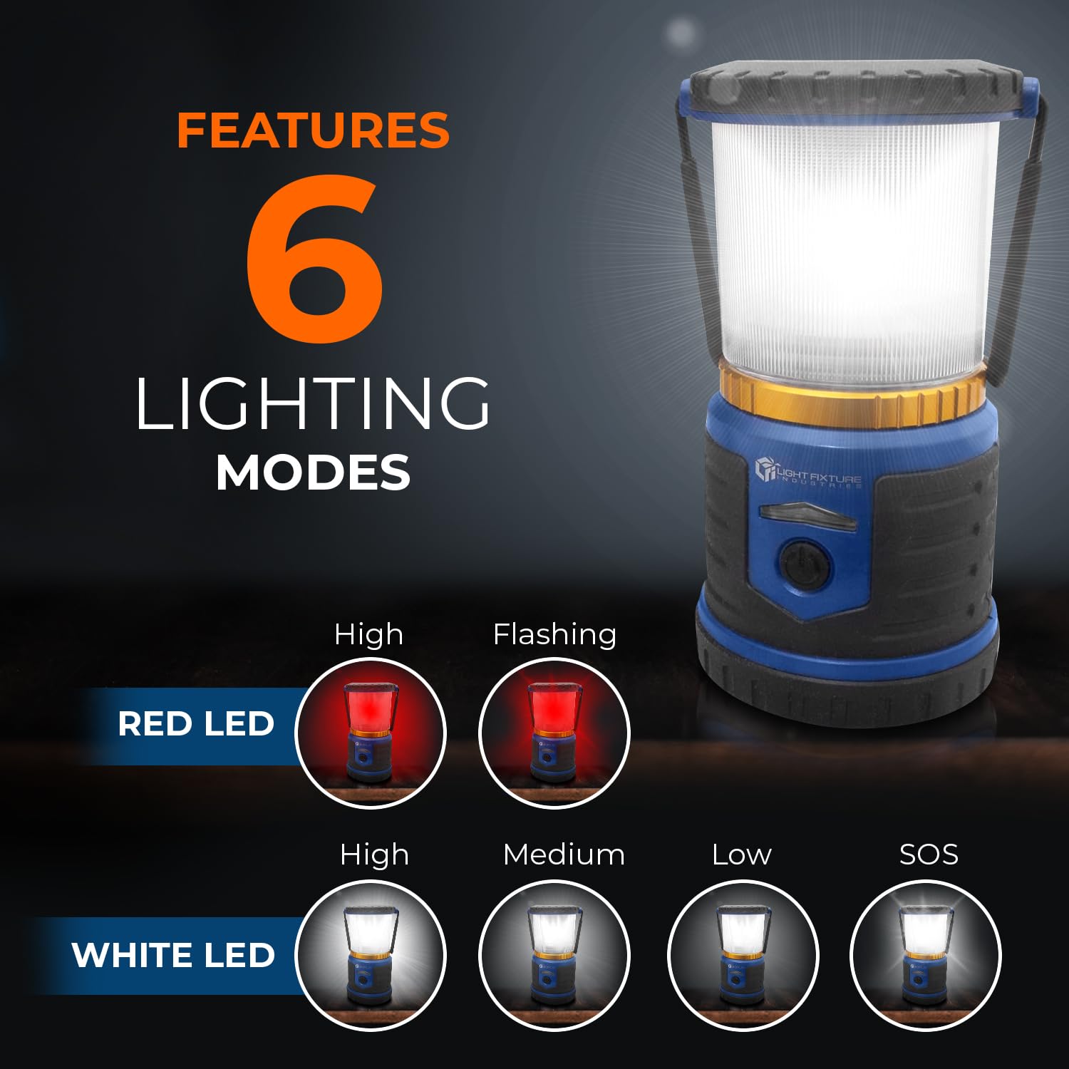 LFI Lights | Rugged Emergency Lantern for Power Outages, Storms, Survival Kit | Up to 200 Hrs of Light| Charges Cell Phone | Rechargeable Battery | Water Resistant | 6 LED Modes | 2 Pack | RZLPRF-R3L