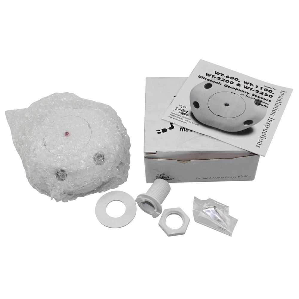 WattStopper WT-1100 Ultrasonic Ceiling Occupancy Sensor, 1100 Sq. Ft., White